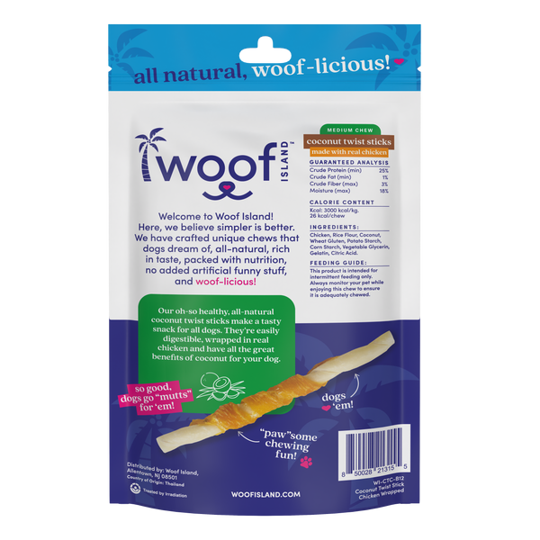 Coconut Sticks with Chicken 12 pcs – Woof Island