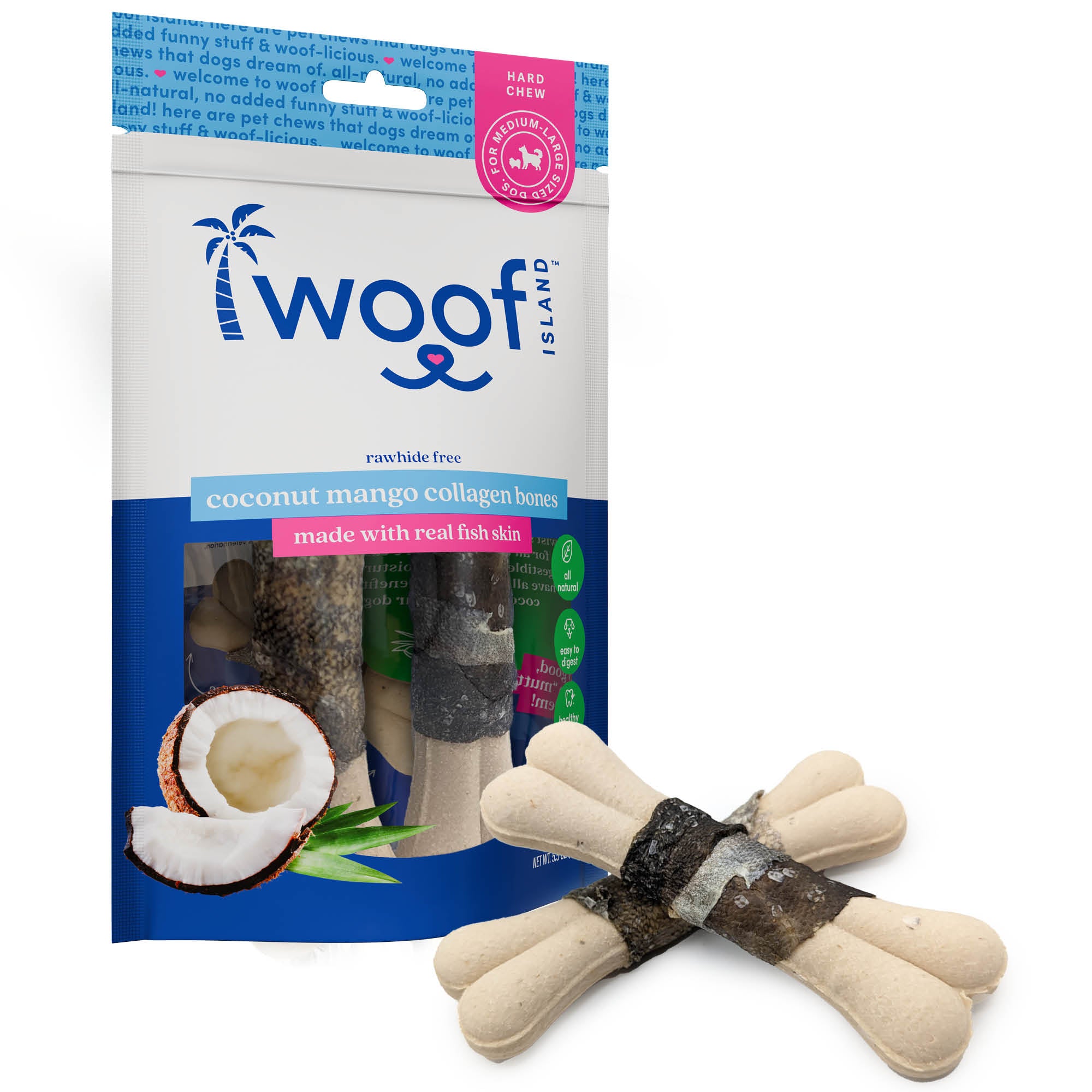 Coconut Bones with Real Mango and Fish Skin – Woof Island
